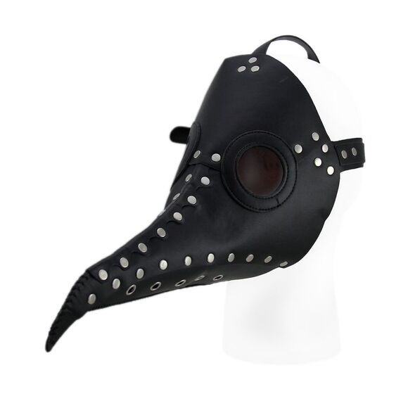 Zeckos | Accessories | Studded Black Plague Doctor Long Nose Mask With ...